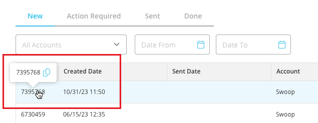 Copying, pasting, searching and more in the Swoop Invoice Dashboard